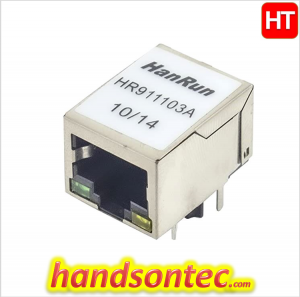 HR911105A RJ45 Socket with Magnetic and LED Indicator – HandsOn Tech