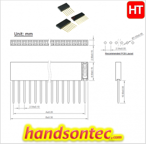Stackable Header (6~10)-Pins for Arduino Shield Board~10pcs/pack ...
